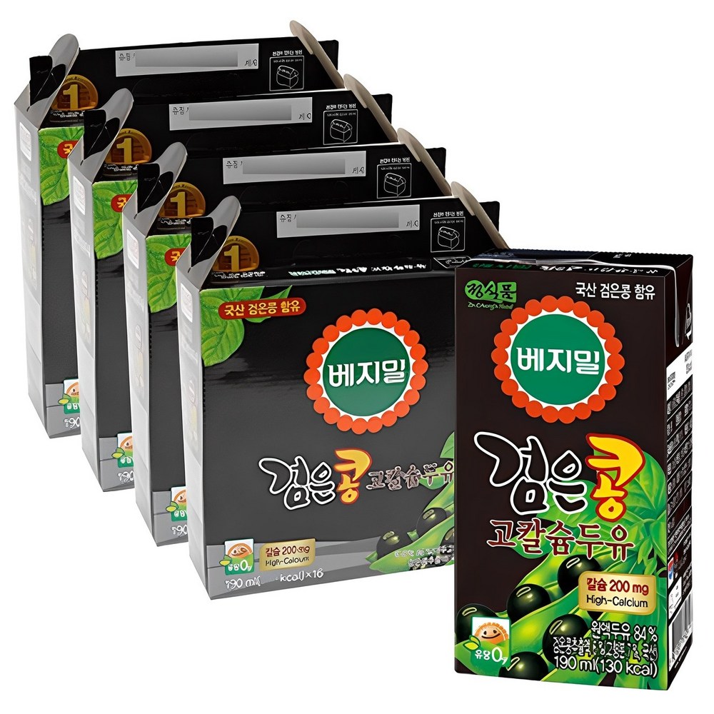 베지밀 검은콩 고칼슘 두유, 190ml, 64개 - 두유 | 쿠팡