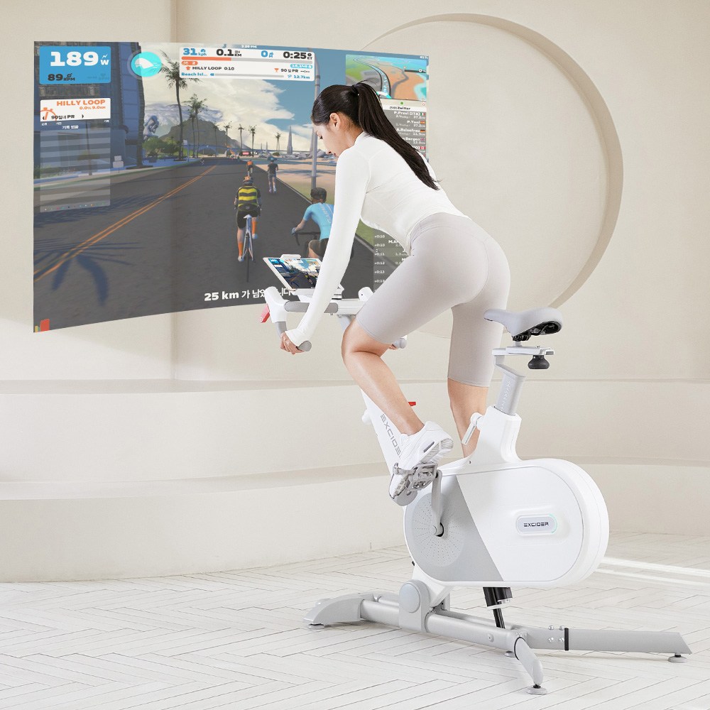 엑사이더 업다운 스피닝 실내자전거 ES590 즈위프트 경사도반영 ERG SIM 프리휠 스핀 바이크 - 다리 | 쿠팡