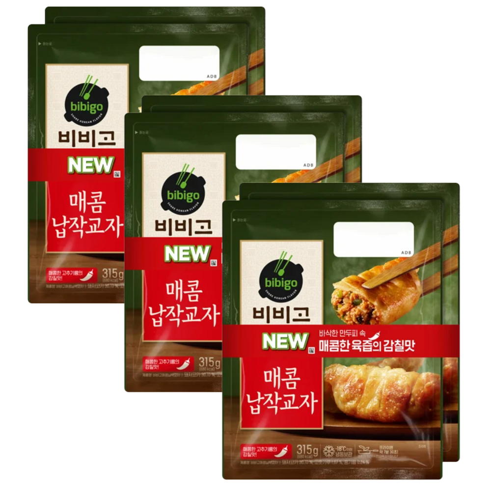 비비고 매콤 납작교자 315g 2개입 x 3봉 (총6봉), 315g, 6개 - 기타 즉석요리 | 쿠팡