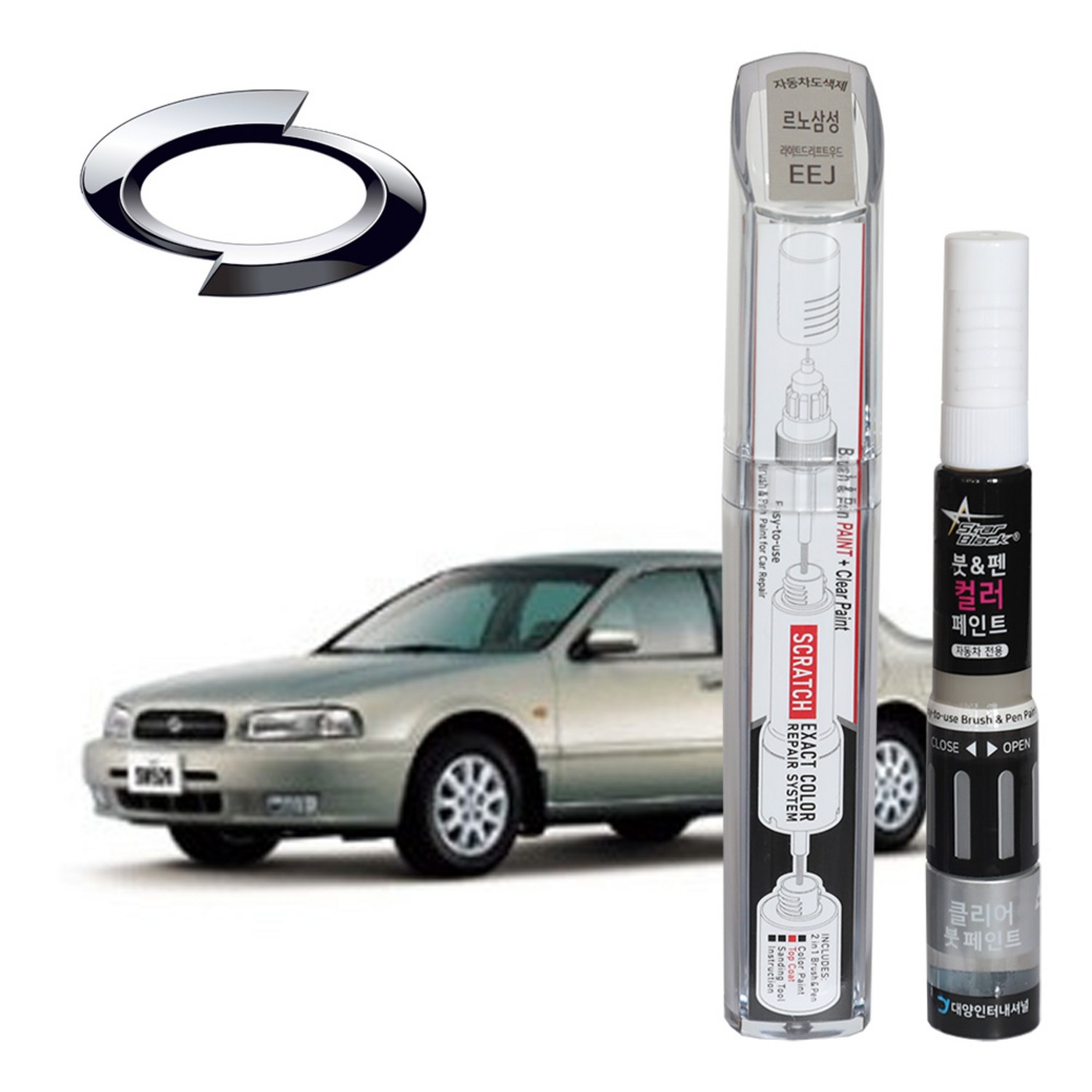 르노삼성 붓펜 페인트 자동차 도색용 EEJ 라이트드리프트우드 SM5 SM3 ALMERA SUNNY, 3WAY (EEJ..., 1개 - 붓펜/도색용품 | 쿠팡