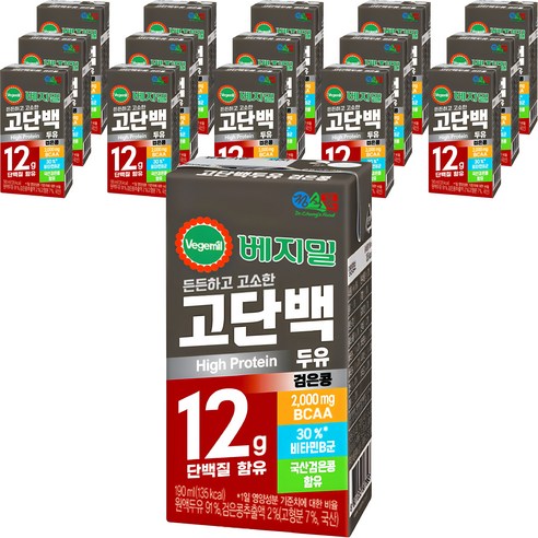 '베지밀 고단백두유 검은콩, 190ml, 16개' 최저가 검색, 최저가 12,400원 - 할인 알림