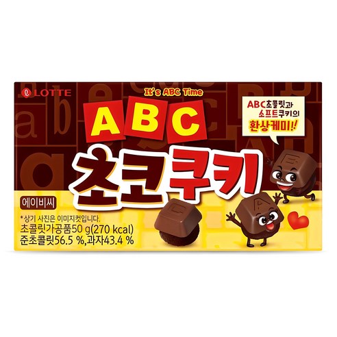 '롯데웰푸드 ABC 초코 쿠키, 50g, 1개' 최저가 검색, 최저가 1,030원 - 할인 알림