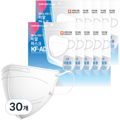 에버뉴크린 비말차단 새부리형마스크 소형 KF-AD, 5개입, 30개, 화이트 - 가격 변동 추적 그래프 - 역대가