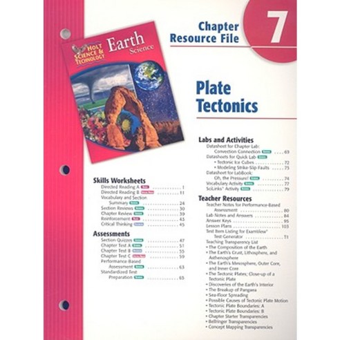 Holt Science & Technology Earth Science Chapter 7 Resource File: Plate ...