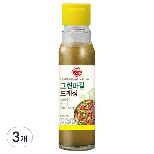 '오뚜기 그린바질 드레싱, 215g, 3개' 최저가 검색, 최저가 7,960원 - 할인 알림