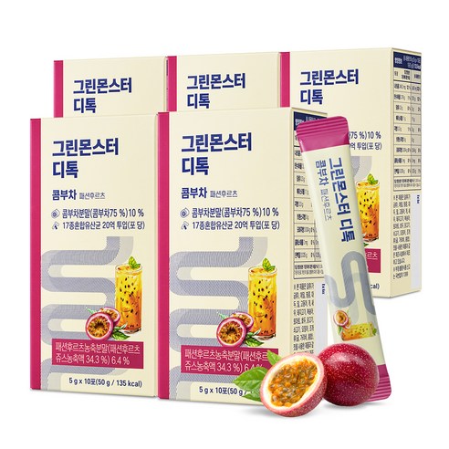 그린몬스터 디톡 콤부차 패션후르츠 10p, 5개, 50g - 가격 변동 추적 그래프 - 역대가