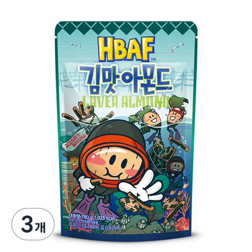 'HBAF 바프 김맛 아몬드, 190g, 3개' 최저가 검색, 최저가 14,150원 - 할인 알림