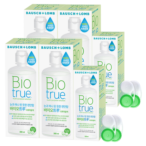 바이오트루 렌즈세정액 300ml 2p + 120ml + 렌즈케이스 2p, 820ml, 2세트 - 렌즈세정/보존액 | 쿠팡