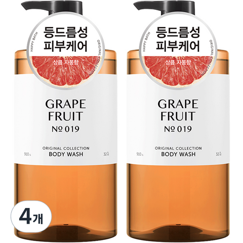 해피바스 오리지널 컬렉션 자몽 바디워시, 4개, 910g - 가격 변동 추적 그래프 - 역대가