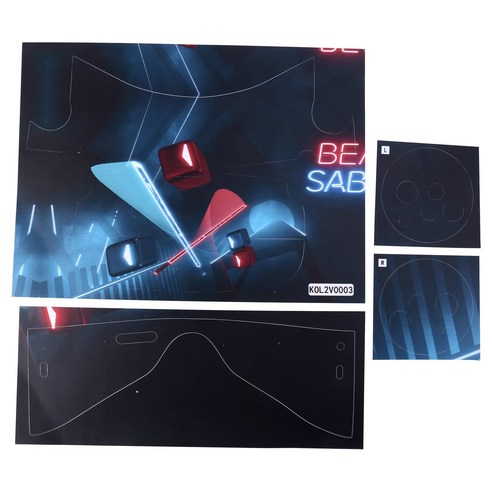 노 브랜드 Oculus Quest 2 VR 안경 및 컨트롤러용 스티커 PVC 방진 스크래치 방지 커버 보호 필름 파란색 K003 ...