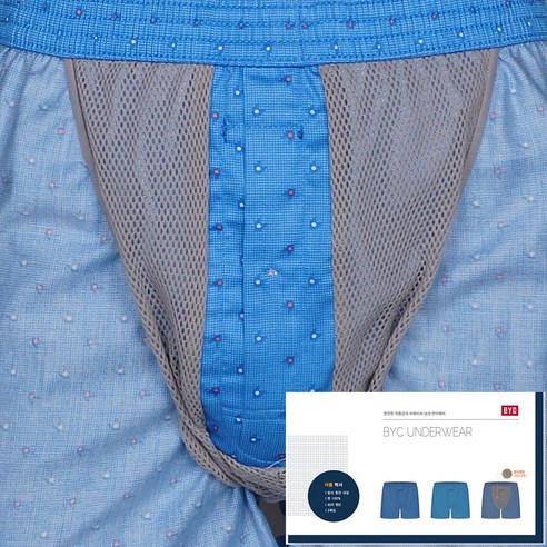 BYC 40수 내부망사 통기성 UP 남성 트렁크팬티 3매입 - 팬티 | 쿠팡