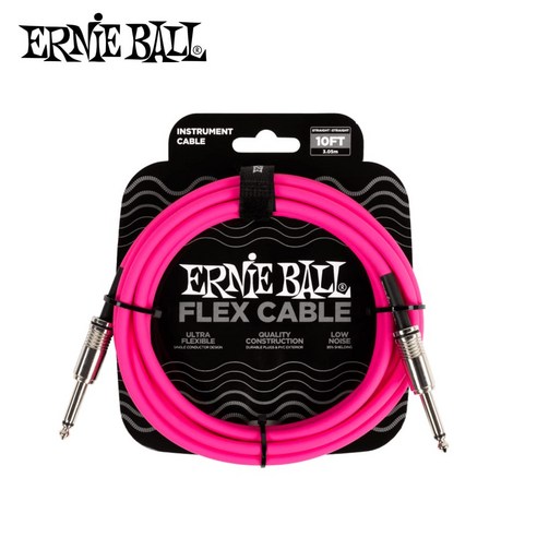 어니볼 플렉스 기타 케이블 3m 블루 오렌지 핑크 ERNIEBALL FLEX GUITAR CABLE STR/STR 3m BLUE ...