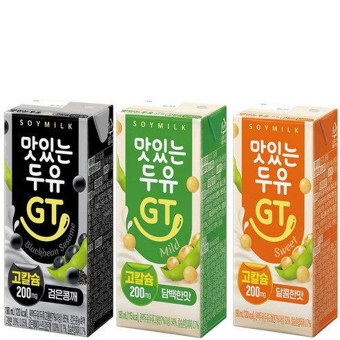 '맛있는두유 GT 고칼슘 검은콩깨 담백한맛 달콤한맛 3가지맛, 190ml, 36개' 최저가 검색, 최저가 19,180원 - 할인 알림