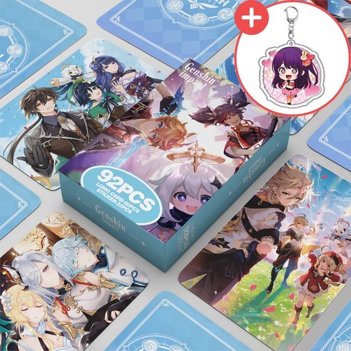 HGJB 원신 포토카드 캐릭터 포카 굿즈 92장 구성 (포토카드60장+스티커32장) - 캐릭터/수집카드 | 쿠팡