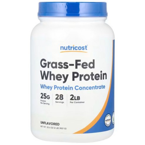 Nutricost Grass-Fed Whey Protein 그래스 페드 웨이 프로틴 무향 907g, 907g, 1개 - 복합 프로틴파우더 | 쿠팡