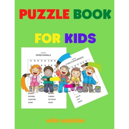 Puzzle Book for Kids: Big Puzzle Book with Solution- Words Find Puzzles ...