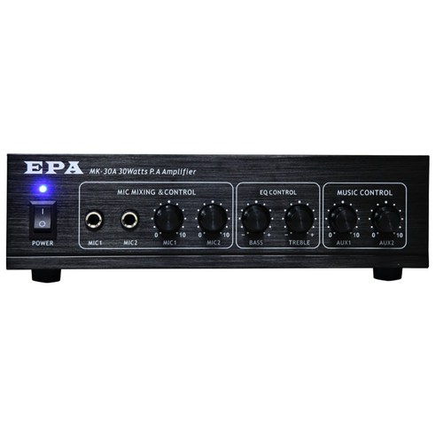 EPA MK-30A 2채널 30W 매장용 카페용 미니앰프 AUX연결 재생 마이크 2개 연결가능 - PA스피커/앰프/믹서 | 쿠팡