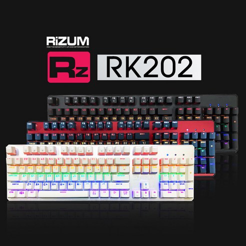 RIZUM 유선 기계식 키보드 RK-202 축교환 청축 적축 블랙 USB - 유선키보드 | 쿠팡