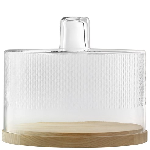LSA 유리 케익스탠드 유리 돔 高さ24.5cm Wicker Dome & Ash Base LWR19 - 케익스탠드/케이크돔 | 쿠팡
