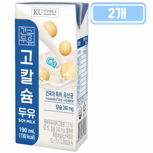PB 건국두유 고칼슘 두유 190ml, 190ml, 2개 - 두유 | 쿠팡
