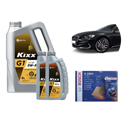 [킥스 G1 5W30] 그랜저IG 3.0 LPI LPG 엔진오일+에어크리너+오일필터 세트 - 엔진오일세트 | 쿠팡