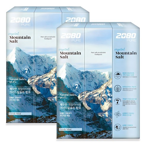 2080 퓨어 크리스탈 마운틴솔트 치약, 120g, 3개 - 치약 | 쿠팡