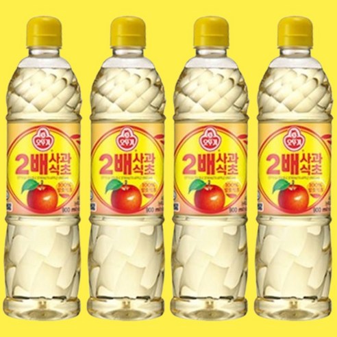 '오뚜기 2배 사과식초, 900ml, 4개' 최저가 검색, 최저가 17,700원 - 할인 알림