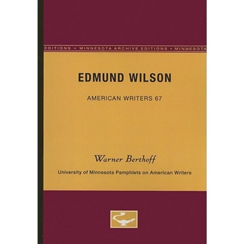 Edmund Wilson - American Writers 67 Paperback, Univ of Chicago Behalf ...