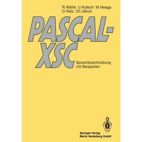 Pascal-Xsc: Sprachbeschreibung Mit Beispielen Paperback, Springer - 가격 변동 추적 그래