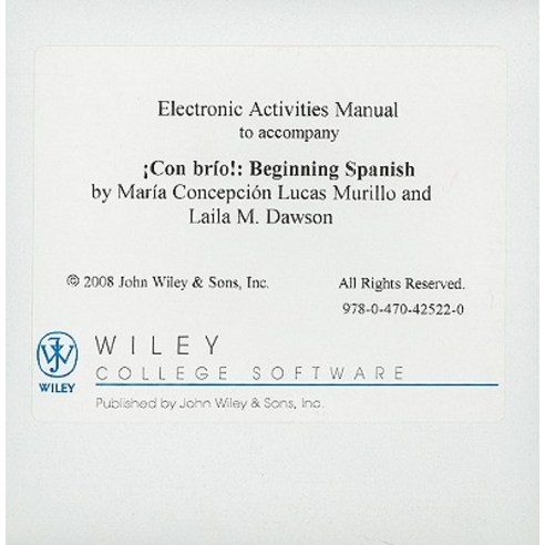 Con Brio: Beginning Spanish Electronic Activities Manual Compact Disc ...