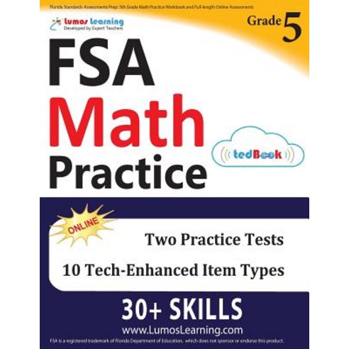 Florida Standards Assessments Prep: 5th Grade Math Practice Workbook ...