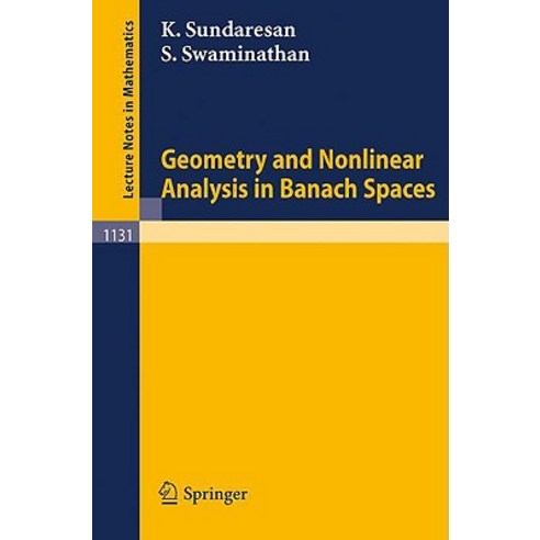 Geometry and Nonlinear Analysis in Banach Spaces Paperback, Springer - 가격 변동 추적
