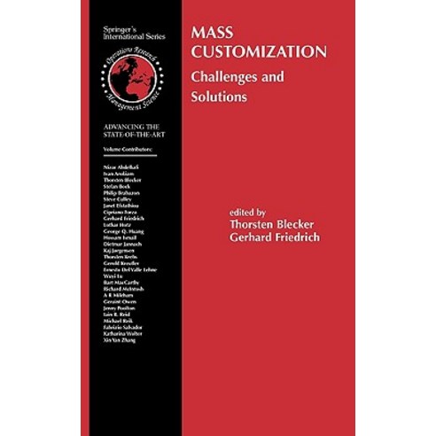 Mass Customization: Challenges and Solutions Hardcover, Springer - 가격 변동 추적 그래프