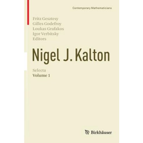 Nigel J. Kalton Selecta: Volume 1 Hardcover, Birkhauser - 가격 변동 추적 그래프 ...