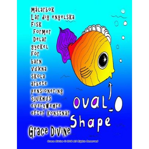 Malarbok Lar Dig Engelska Fisk Former Delar Gyckel for Barn Vuxna Skola ...